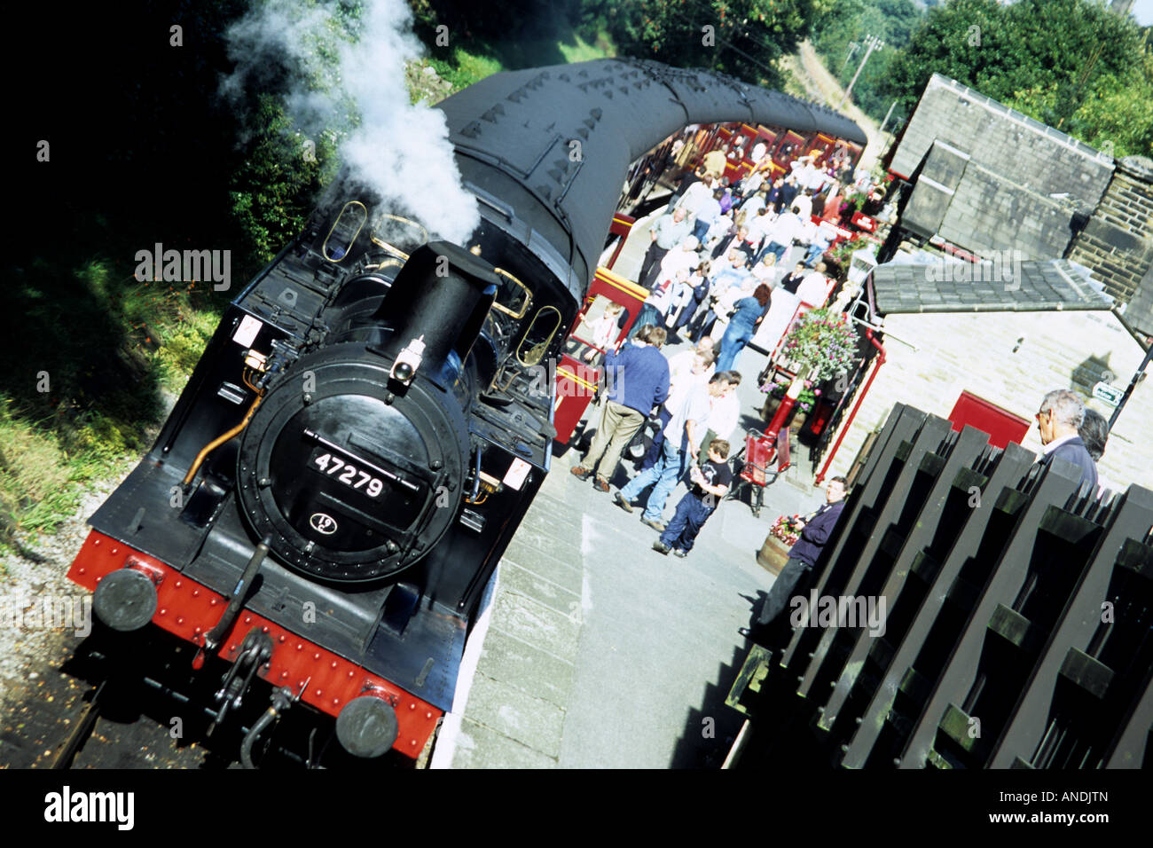 Steam train at Haworth Station, North Yorks, UK Stock Photo - Alamy