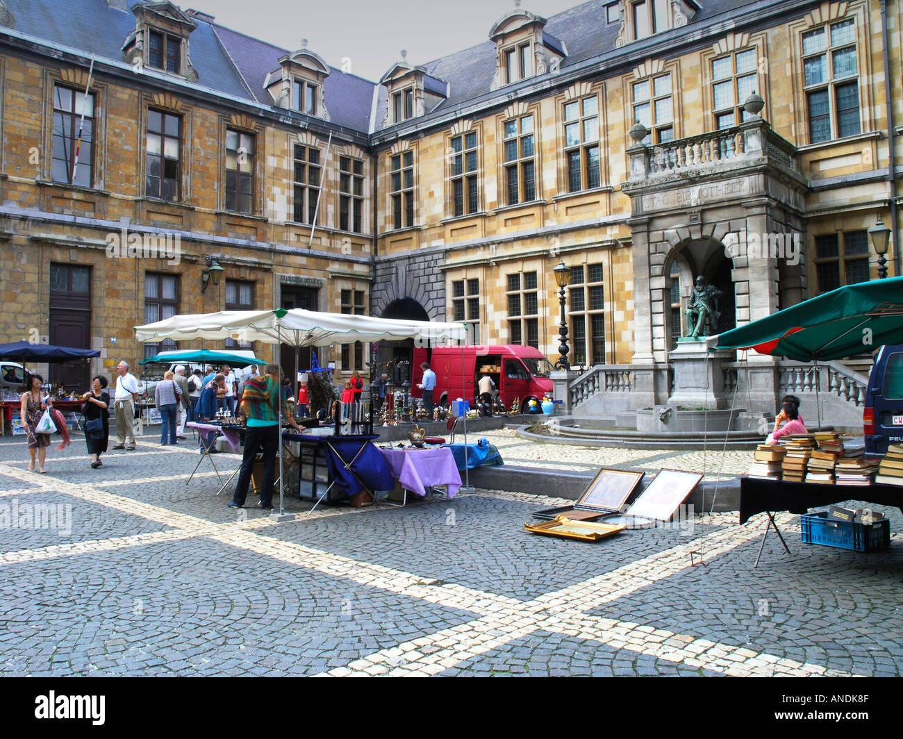 Flea market in Conscience Plein Antwerp Antwerpen flander flemish ...