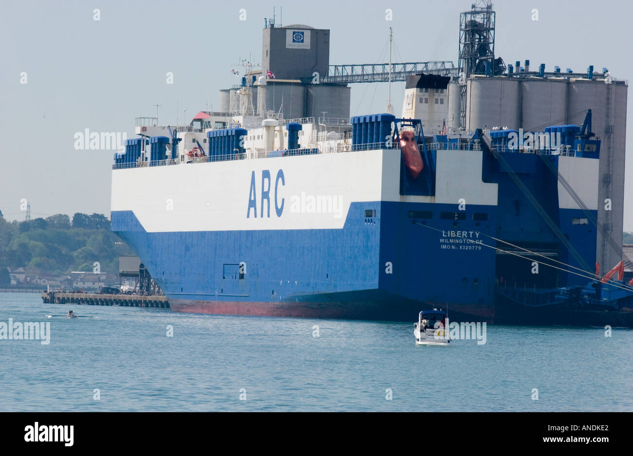 mv Liberty car carrier alongside in Southampton Stock Photo - Alamy
