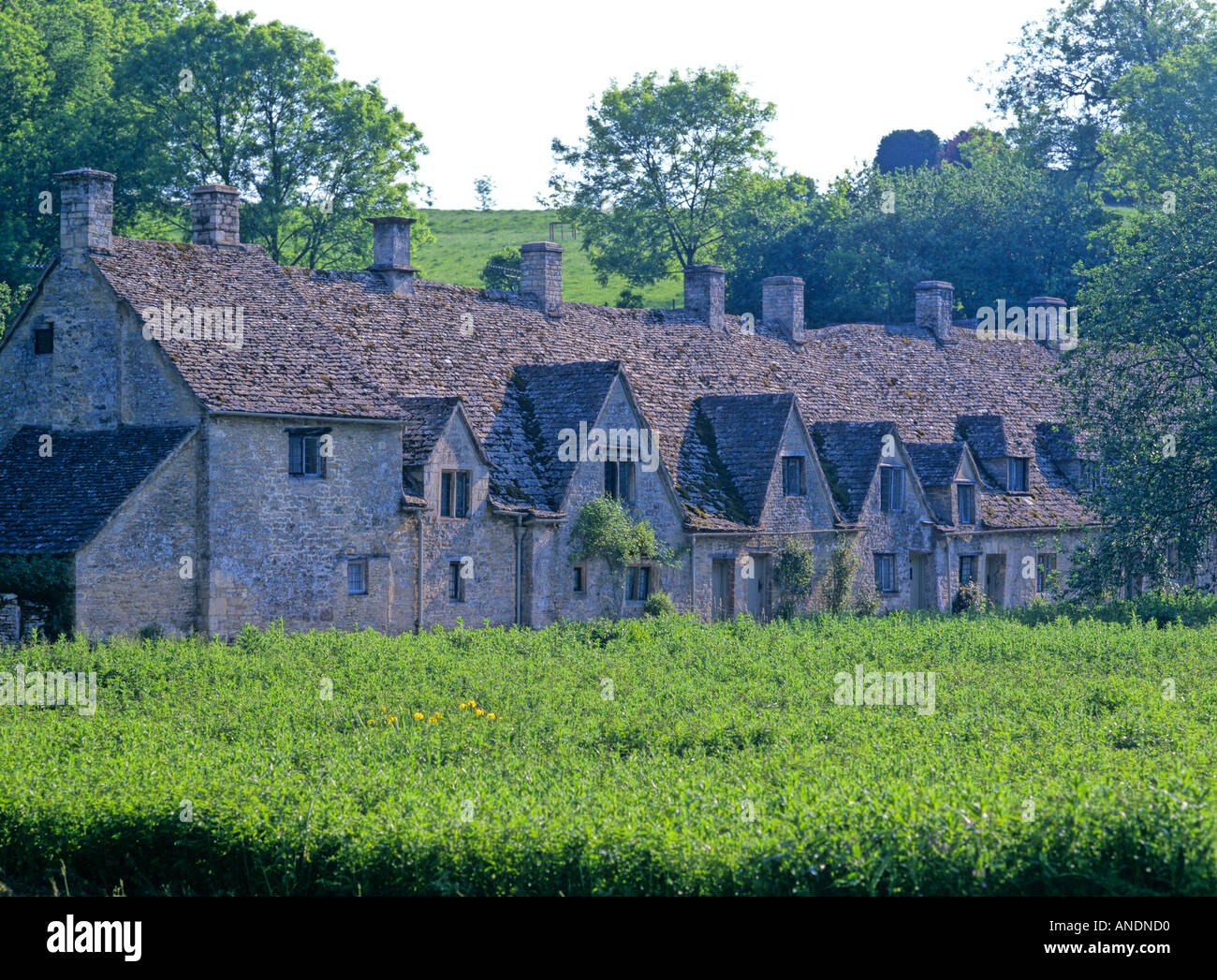 Arlington Row cottages in Bibury Cotswolds England Stock Photo - Alamy