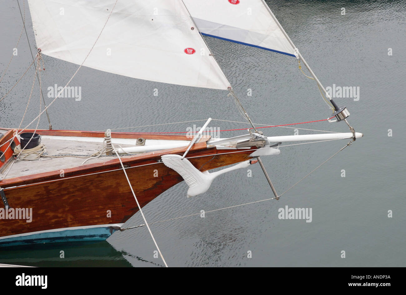 Old Sailing Boat with Swan Figurehead Stock Photo - Alamy