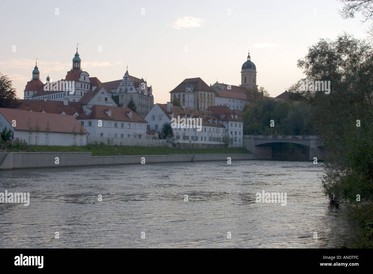 The beautiful town of Neuburg an der Donau on the Danube River Bavaria ...