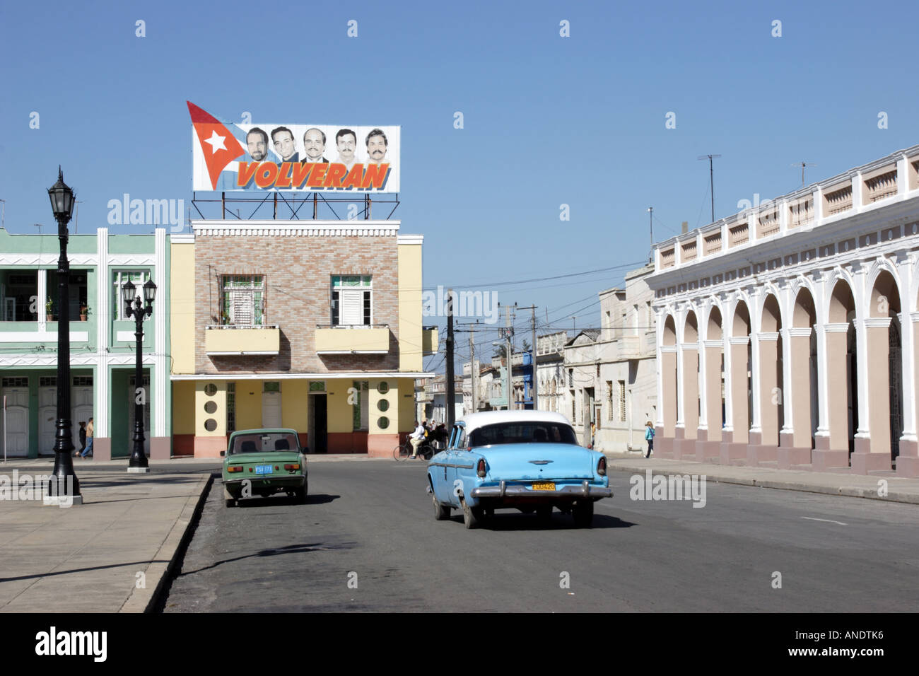 Political slogan dominates the north west corner of Parque José Martí ...