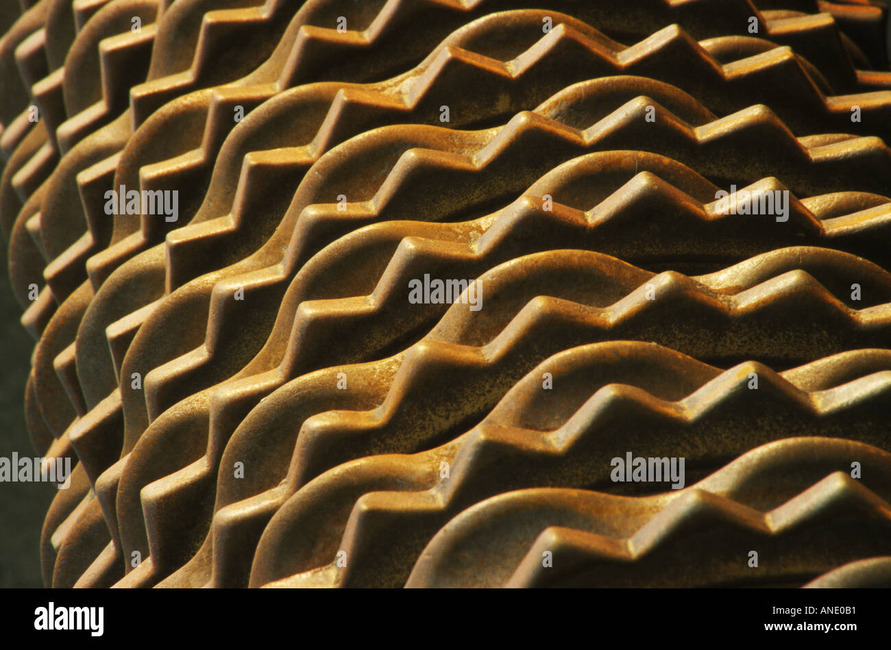 Abstract of a Ribbed Roller farming equipment Stock Photo - Alamy