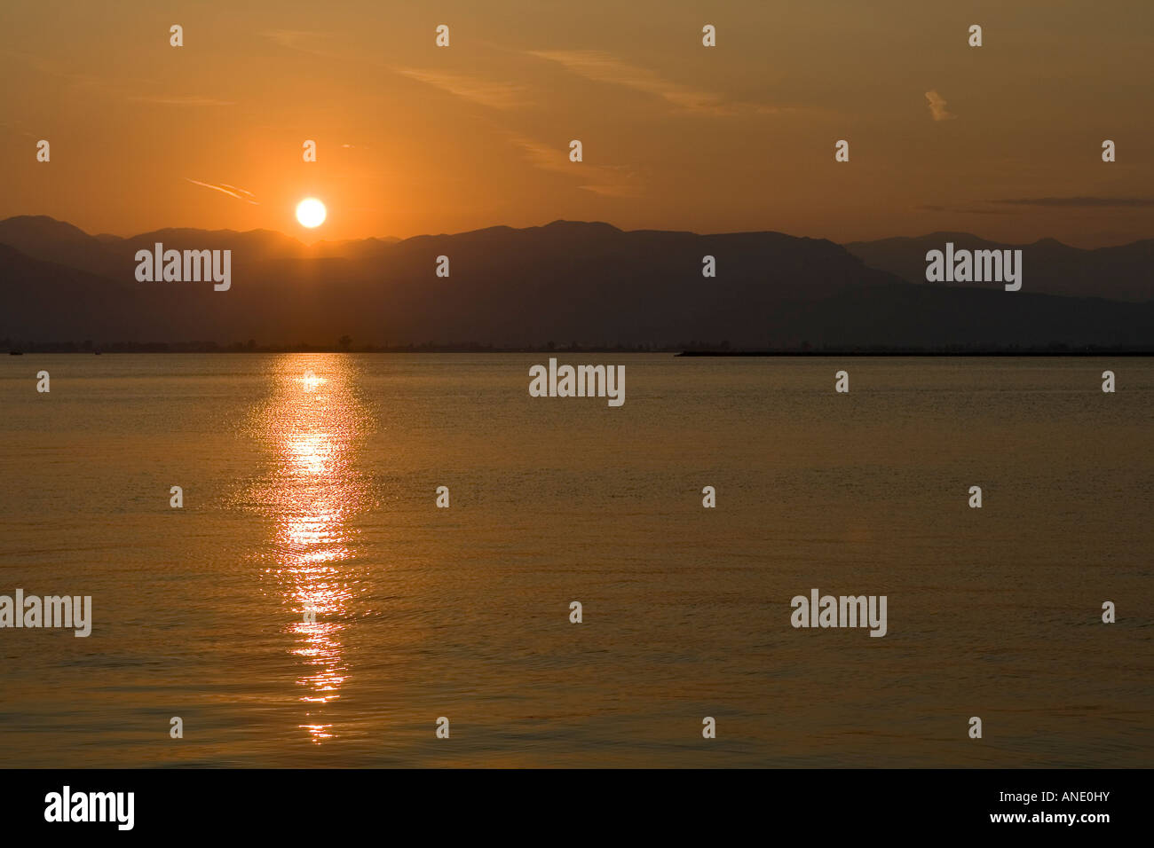 sunset over the sea Stock Photo - Alamy