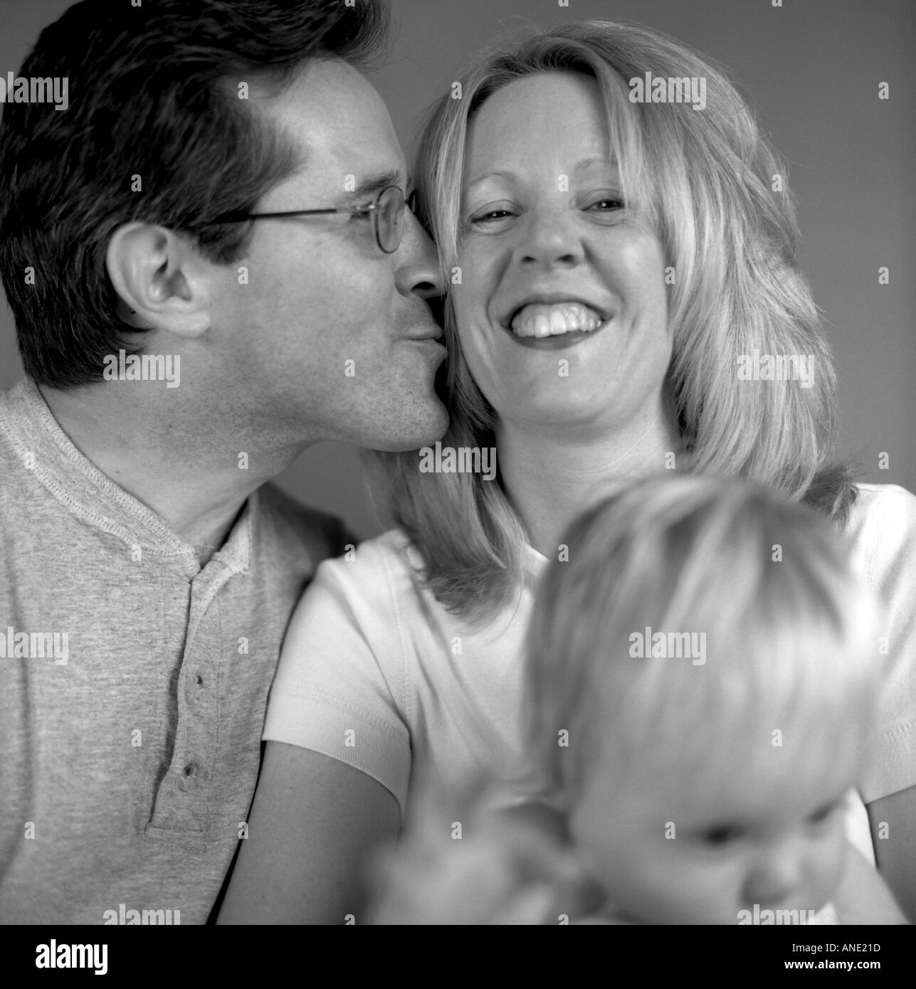 Family having fun smiling Black and White Stock Photos & Images - Alamy