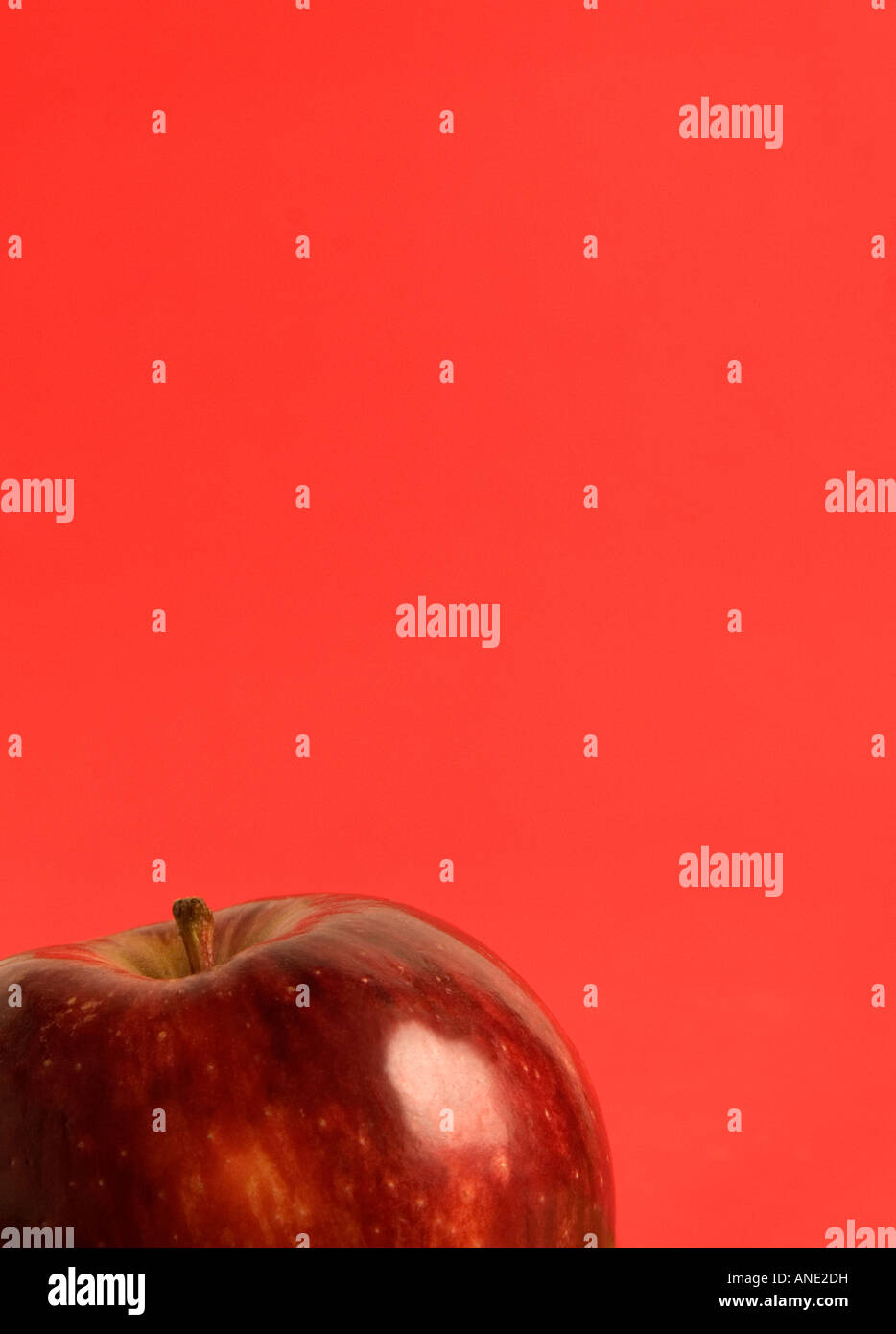 close up picture of a red apple on red background Stock Photo - Alamy