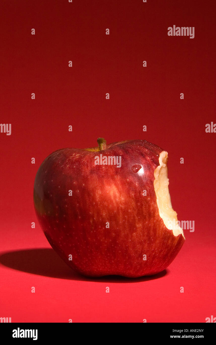 close up studio picture of a red eaten apple Stock Photo - Alamy