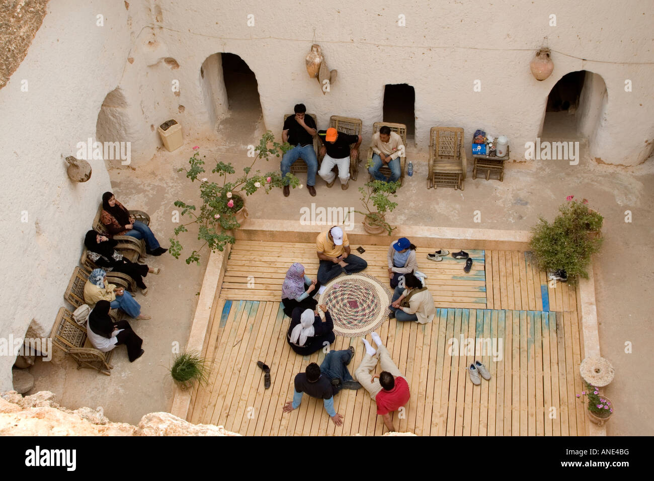 Gharyan, Libya. Looking down into Troglodyte House from Ground Level ...