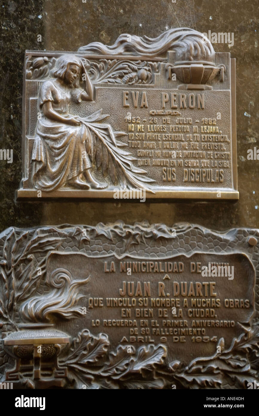 Argentina Buenos Aires Eva Peron tomb recoleta Stock Photo - Alamy