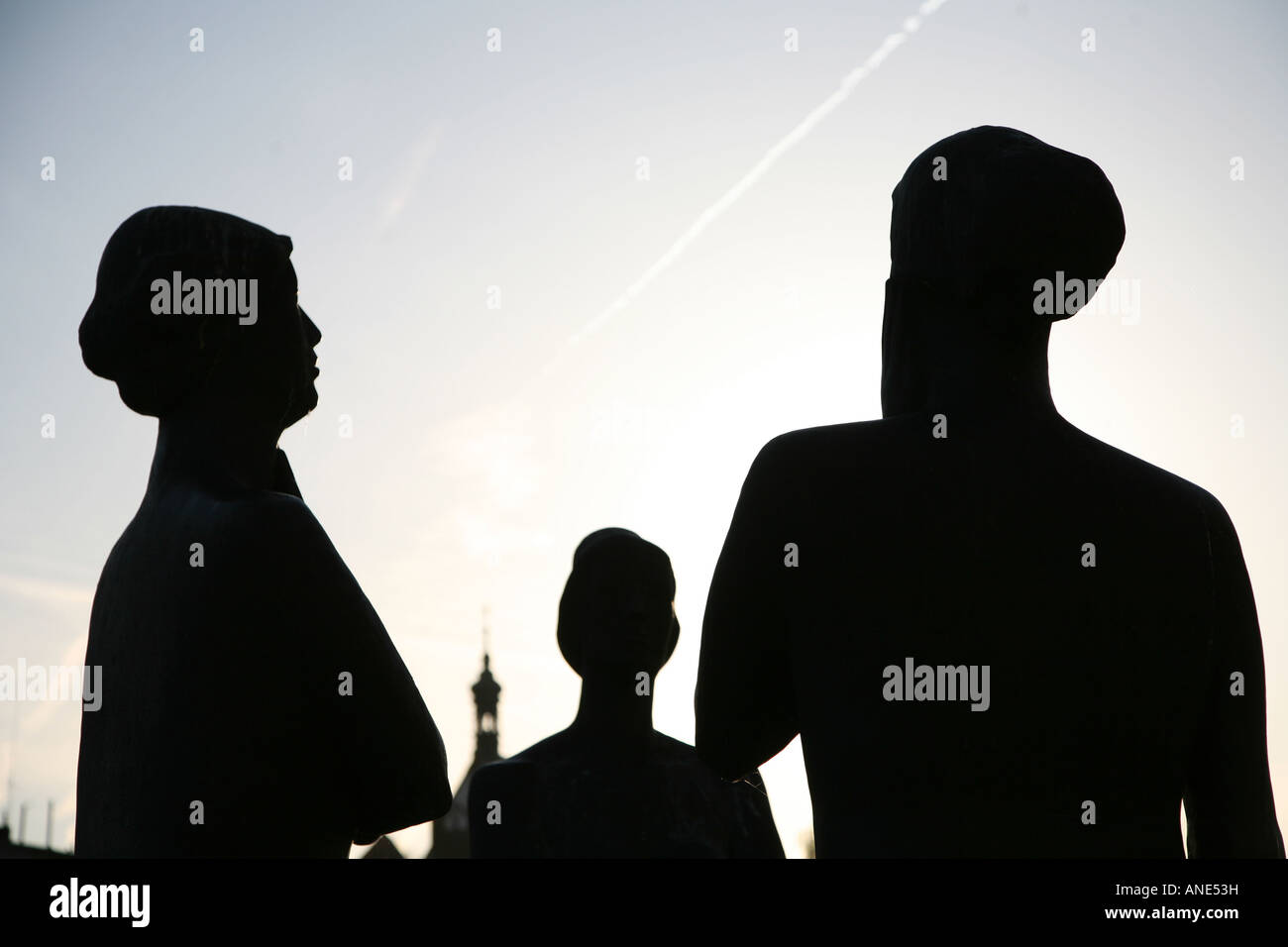 Three women statue silhouette Bydgoszcz Poland Stock Photo - Alamy
