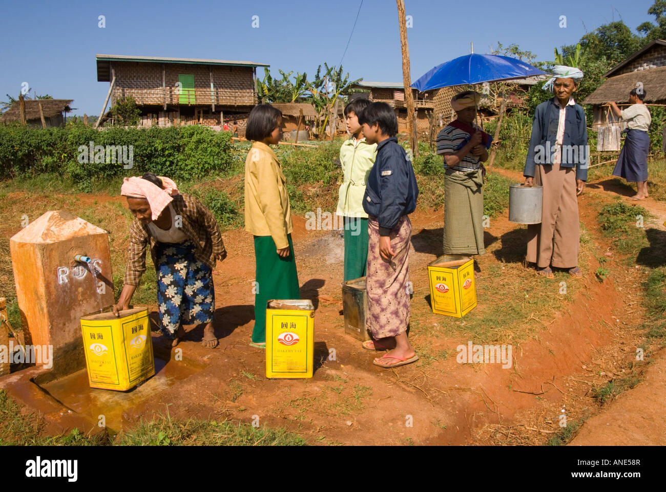 Water supply network built by a local NGO Stock Photo - Alamy