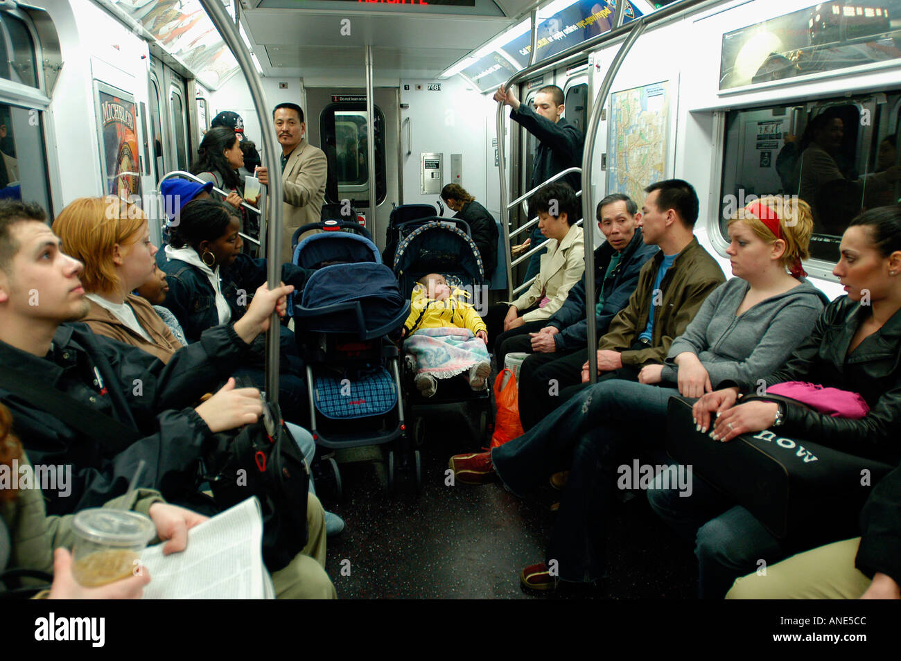 New york subway car multi cultural hi-res stock photography and images - Alamy