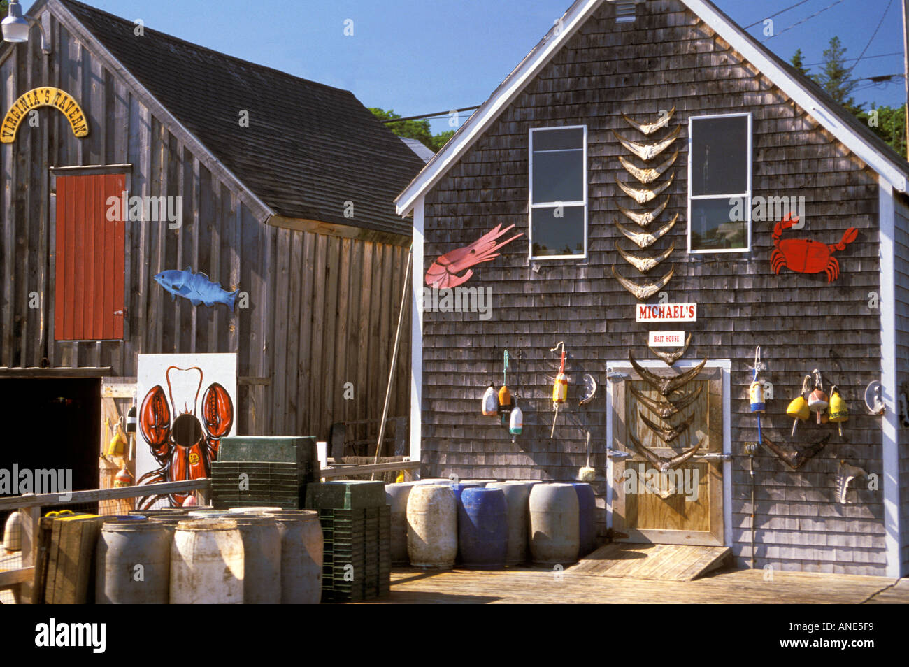 New Harbor Maine Travel Destination Stock Photo - Alamy