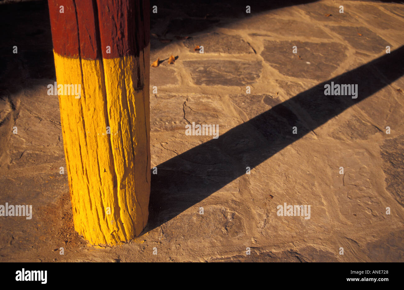 Wooden Pole Casting Shadow, Burma Stock Photo - Alamy