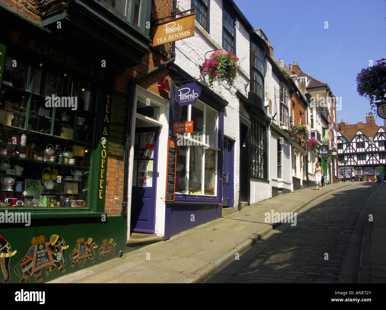 Steep Hill, Bailgate Quarter of Lincoln, Lincolnshire, England, UK ...