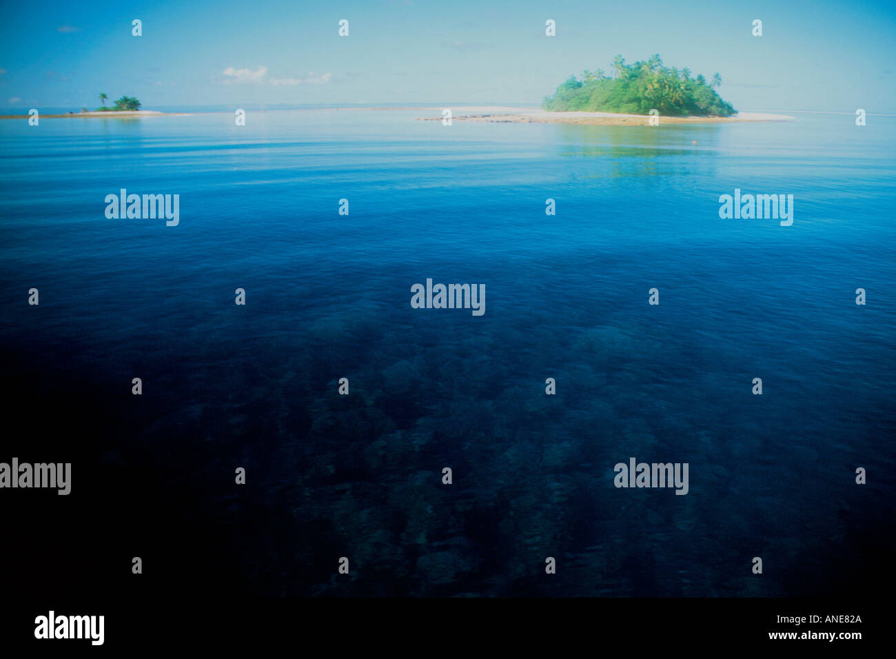 Uninhabited islands inside lagoon Mili Atoll Marshall Islands North ...