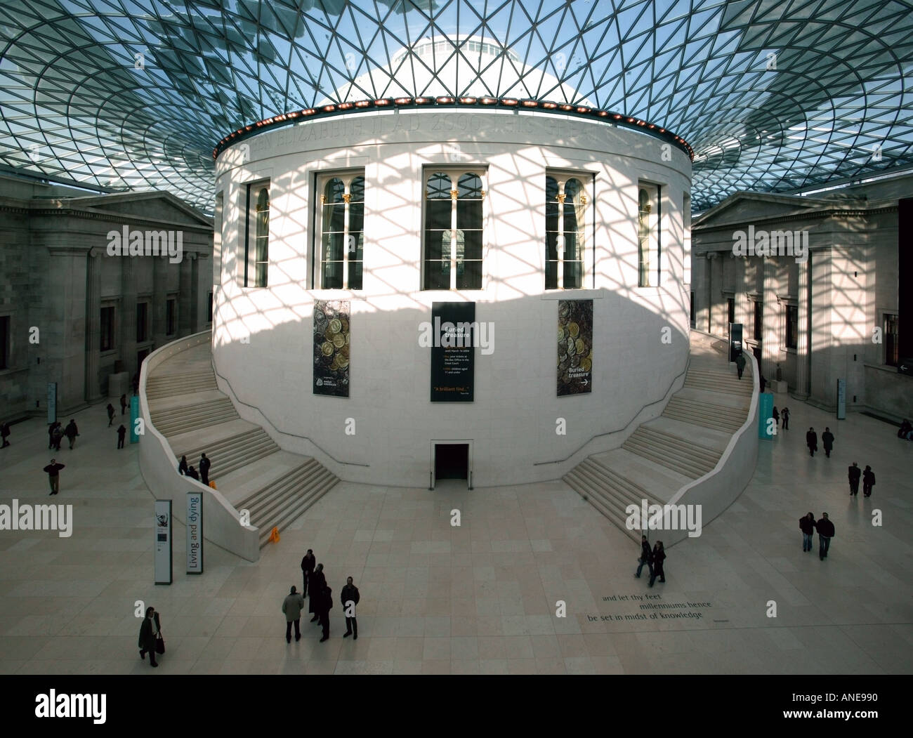 Bright shadows in the entrance to the British Museum London Stock Photo ...