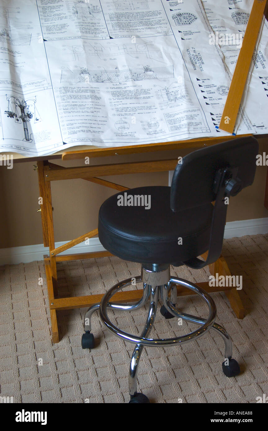 drafting table and chair Stock Photo - Alamy