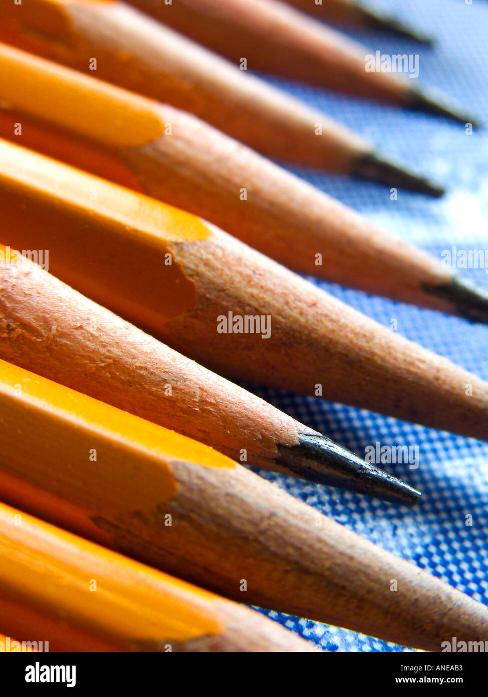 sharp yellow school pencils Stock Photo - Alamy