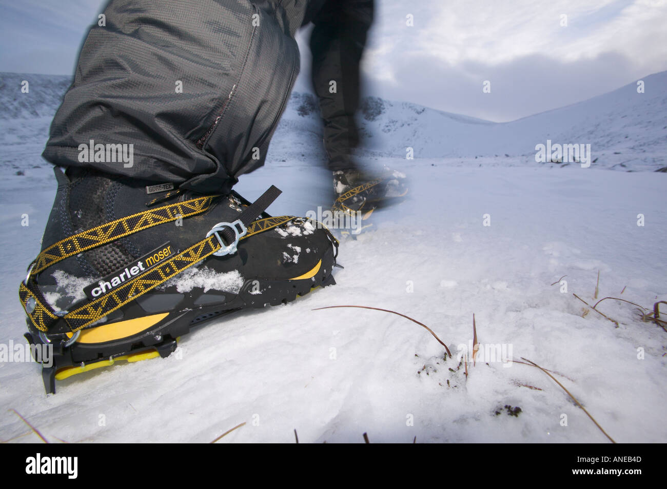 Crampons on walking boots hi-res stock photography and images - Alamy