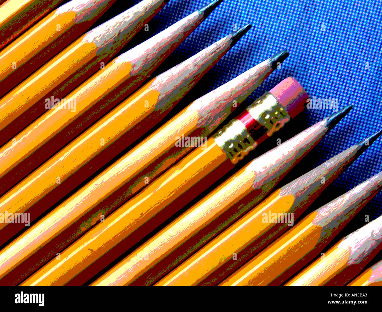 sharp yellow school pencils Stock Photo - Alamy