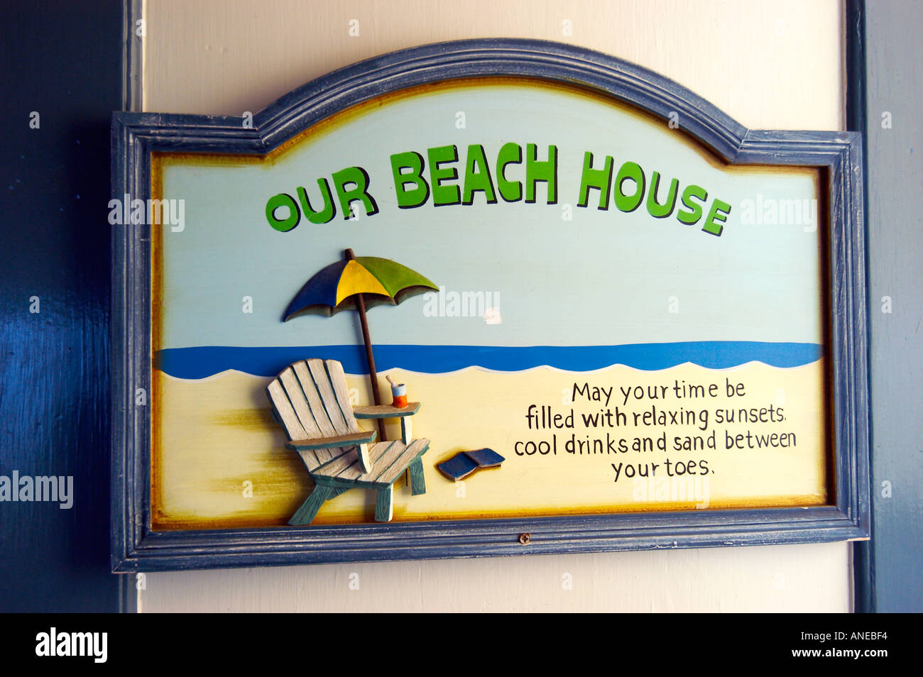 beach door sign Stock Photo - Alamy