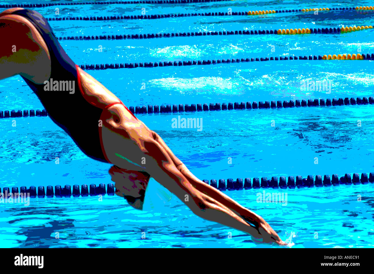 diving into pool Stock Photo - Alamy