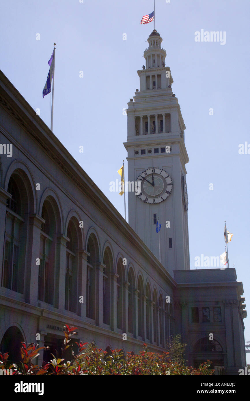 Clock Tower at the Ferry Building, San Francisco, California Stock ...
