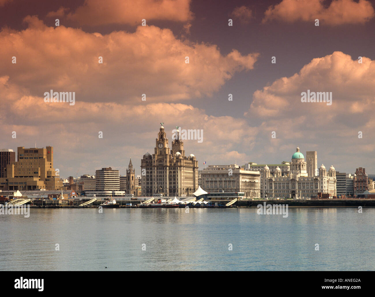 Merseyside Liverpool waterfront at Pier Head Stock Photo - Alamy
