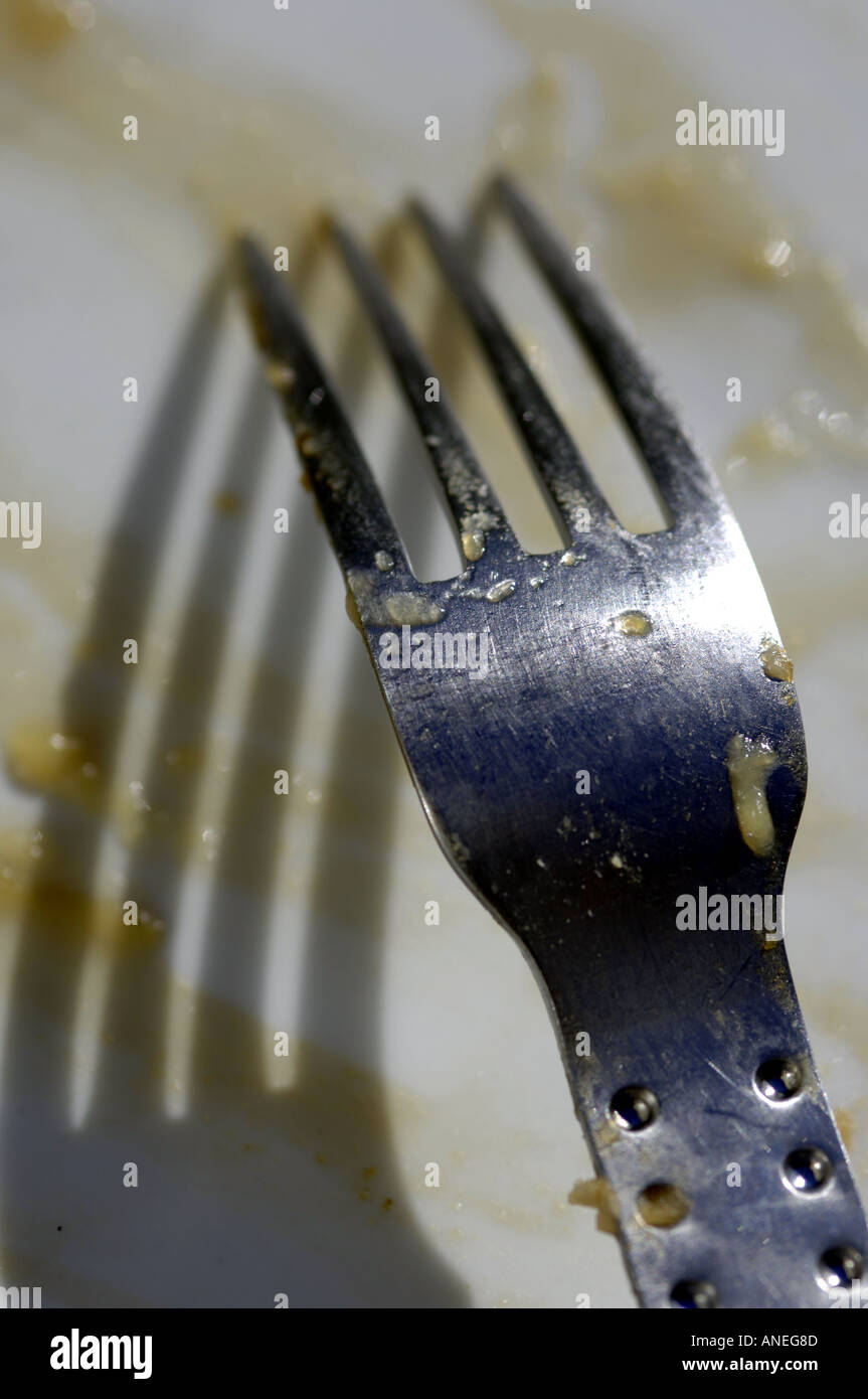 fork shadow eating cutlery plate detail meal food finished vertical ...