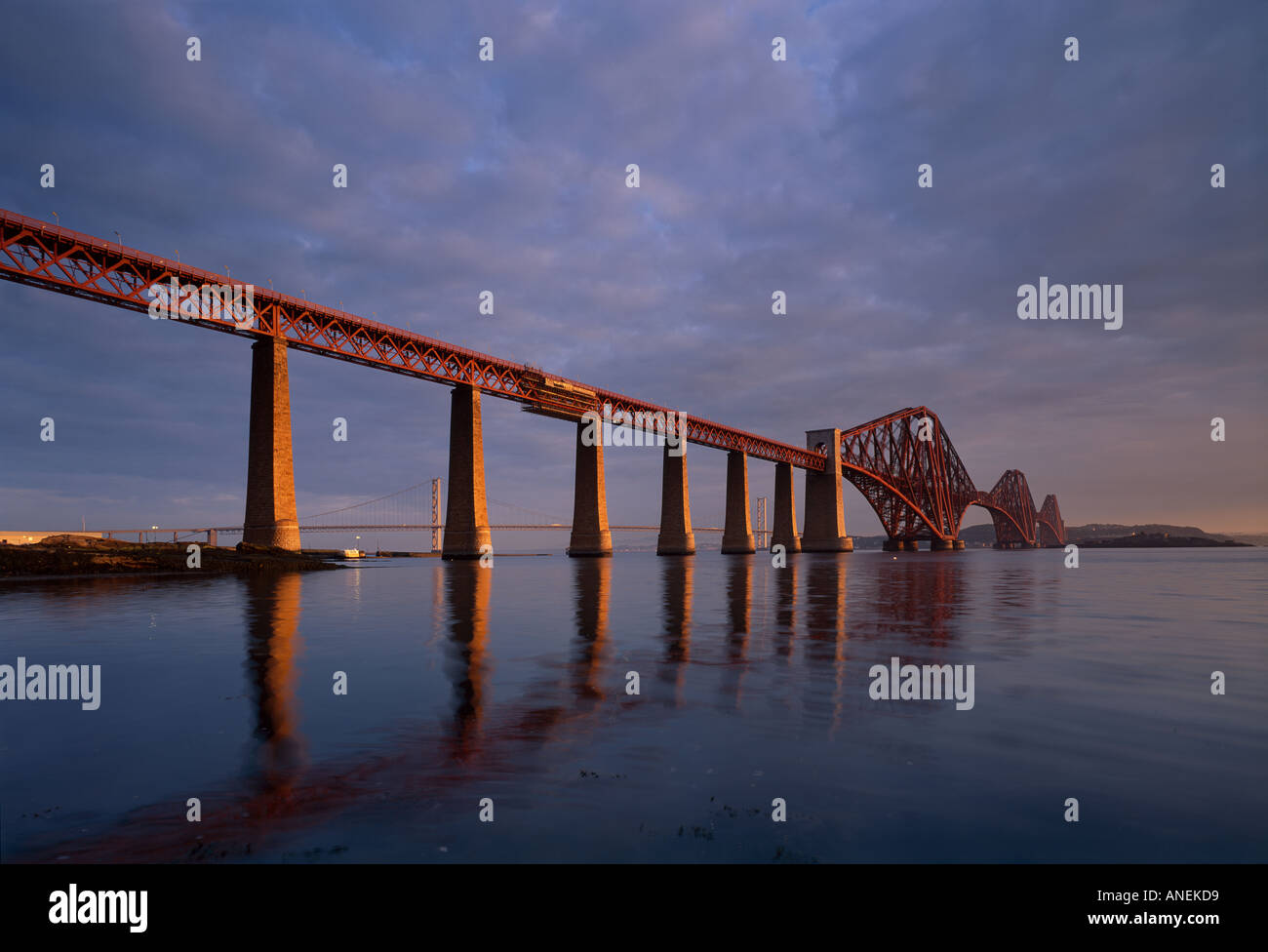 Forth Railway Bridge, South Queensferry, Scotland. Completed 1890. Road ...