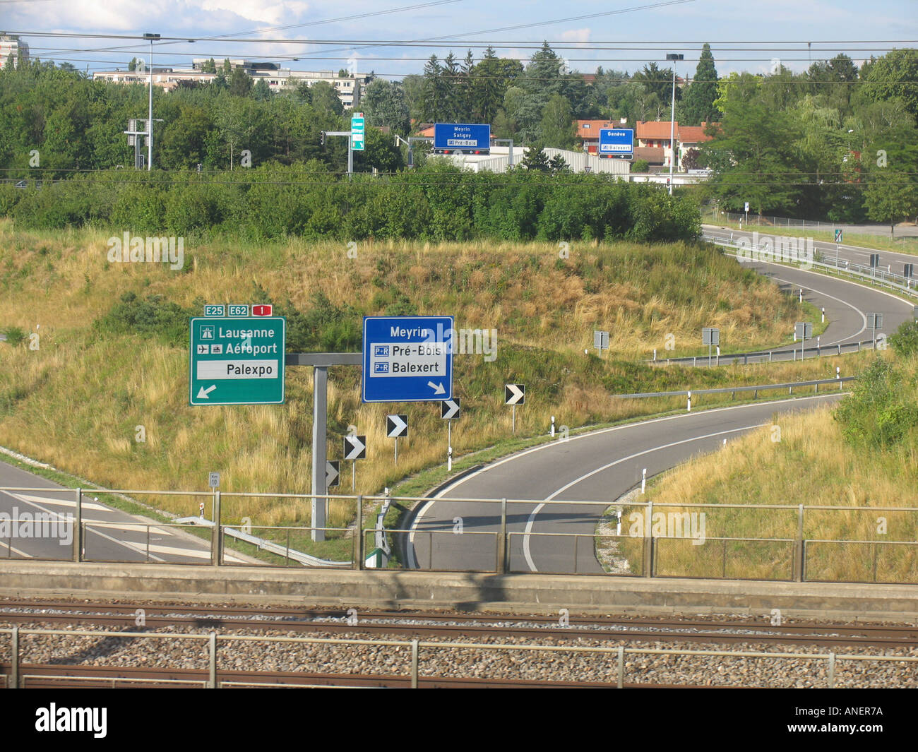 View from the Train From Paris to Geneve FR Stock Photo - Alamy