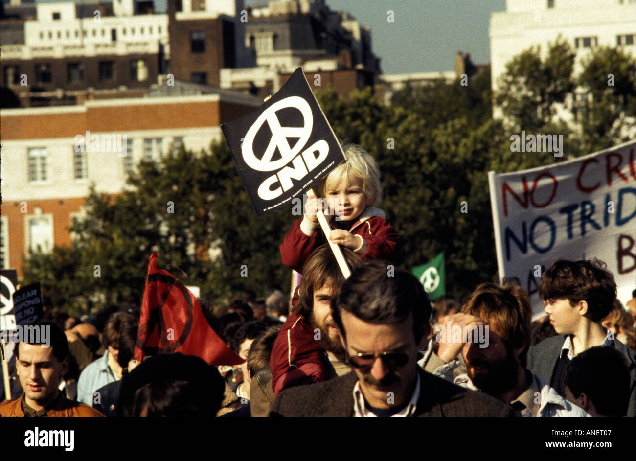 CND anti nuclear march in London 1983 Stock Photo - Alamy