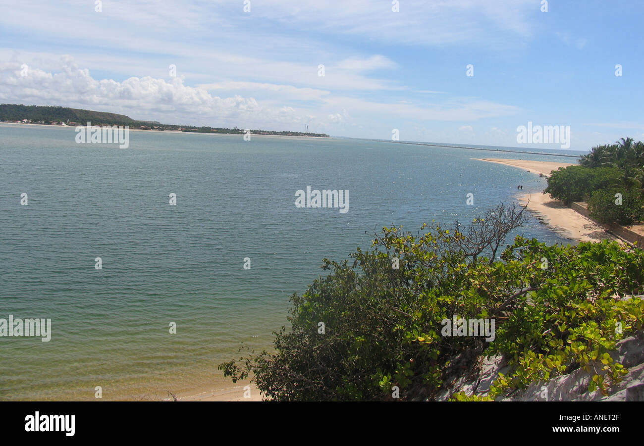 Gunga Beach with Sea Wall Behind Praia do Gunga BR Stock Photo - Alamy