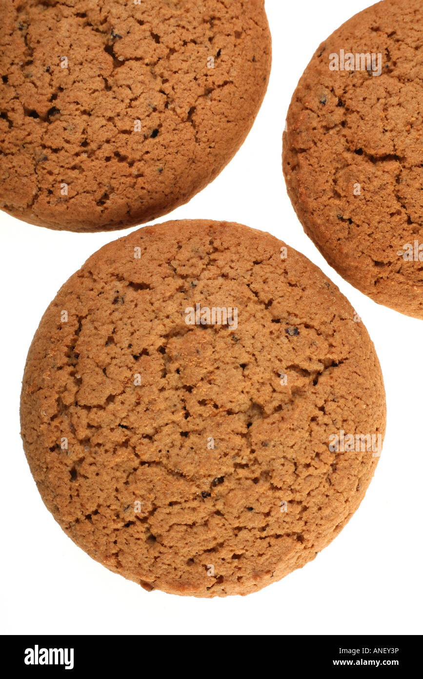 Round oat cookie isolated on white background Stock Photo - Alamy