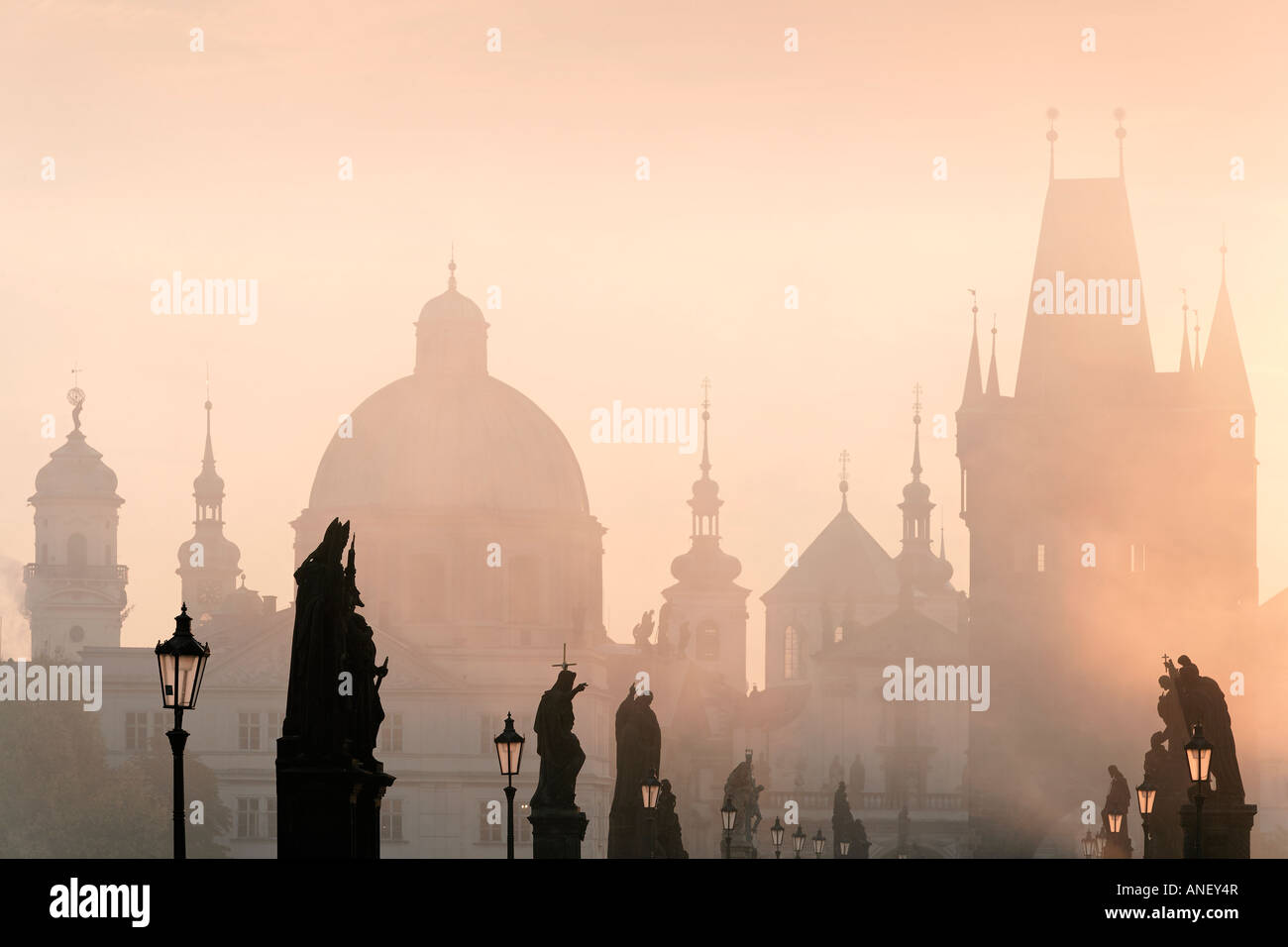 Prague towers in fog hi-res stock photography and images - Alamy
