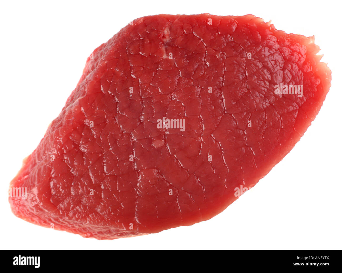 Beef meat slice isolated on white background Stock Photo - Alamy