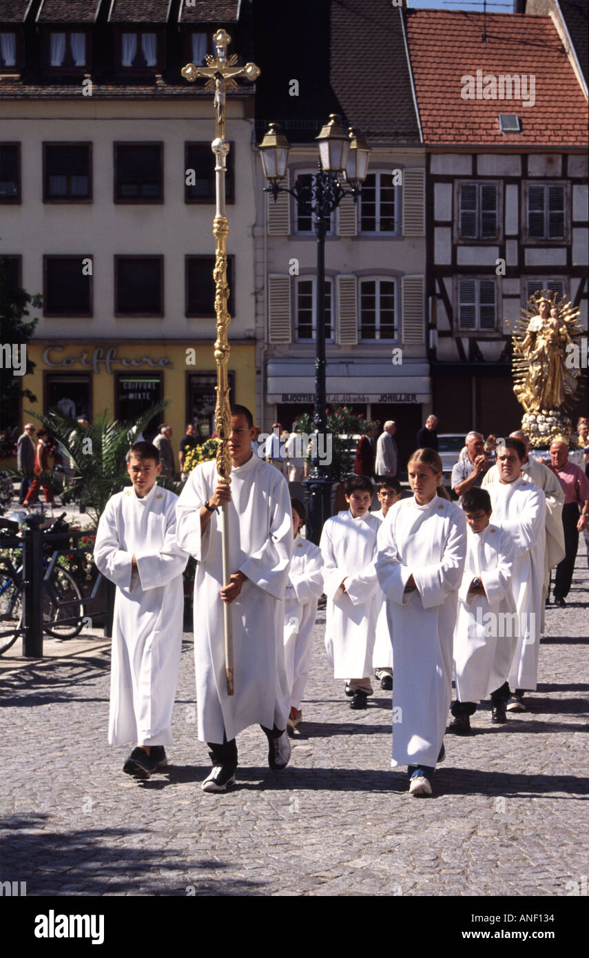 Assumption Day Parade in Molsheim near Strasbourg Alsace France Stock ...