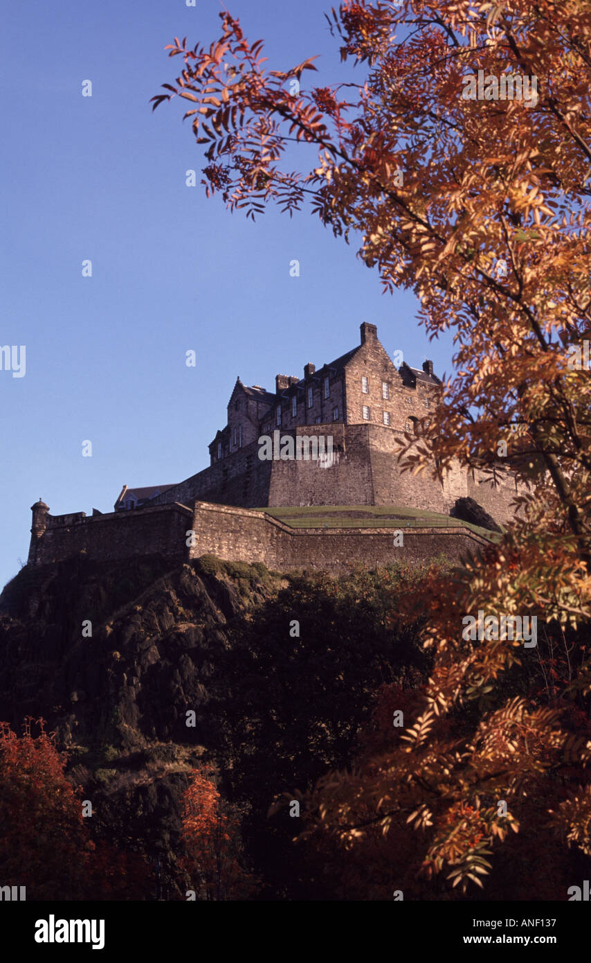 Edinburgh Castle from Princes Street Gardens in Autumn Edinburgh ...