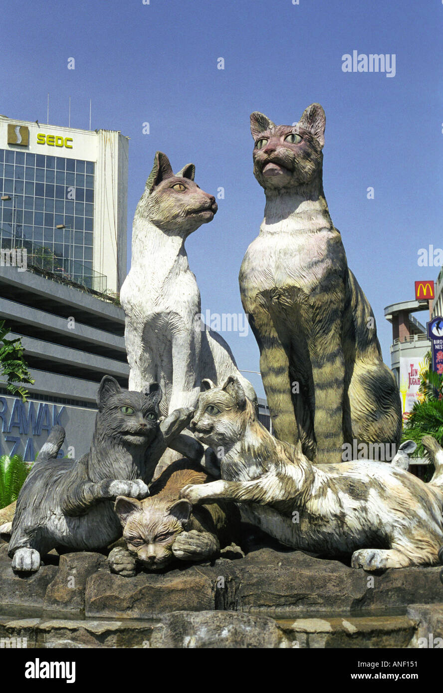 One of the many cat monuments in Kuching Sarawak East Malaysia Kuching ...