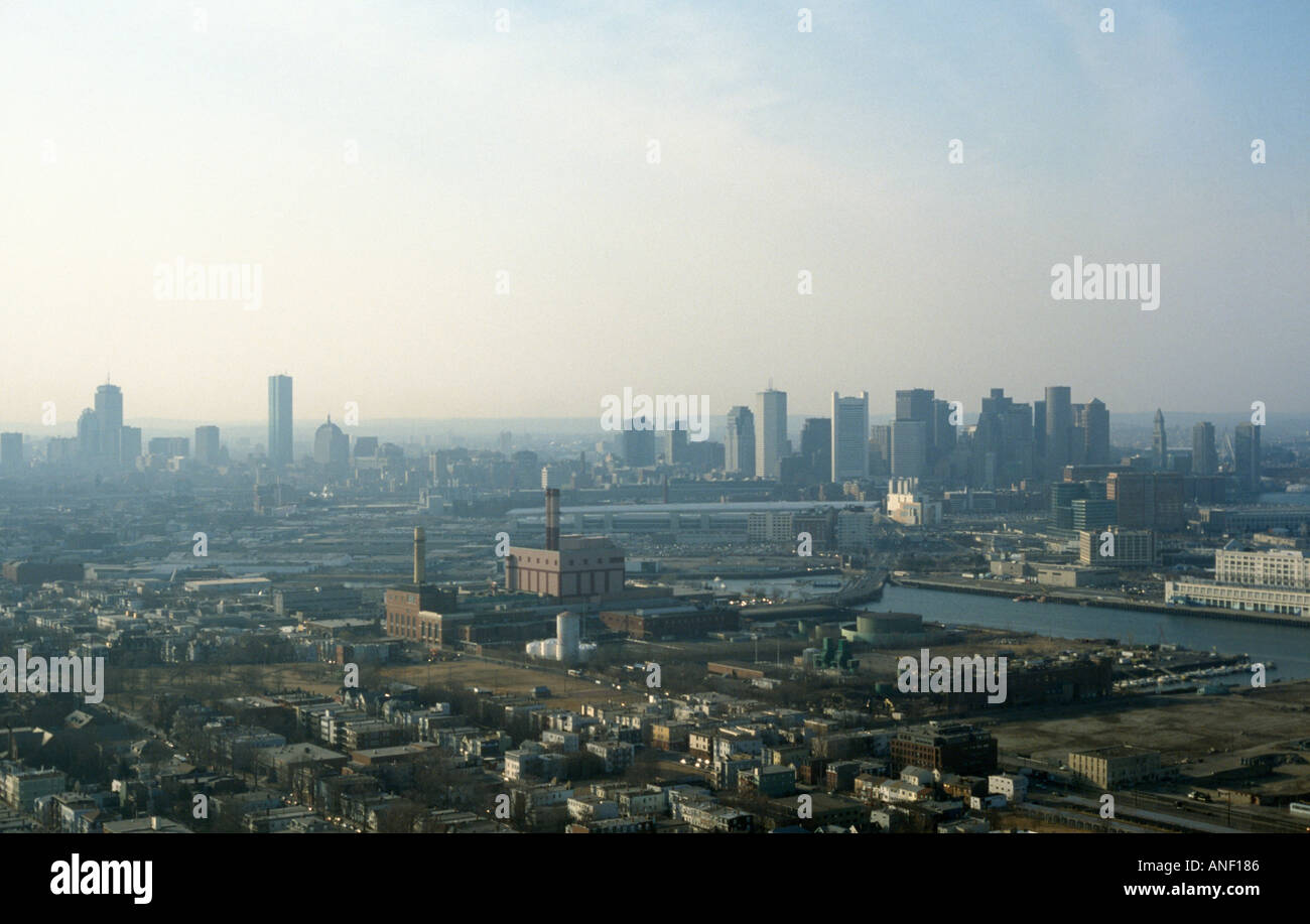 A view of Boston Massachusetts from the air Stock Photo - Alamy