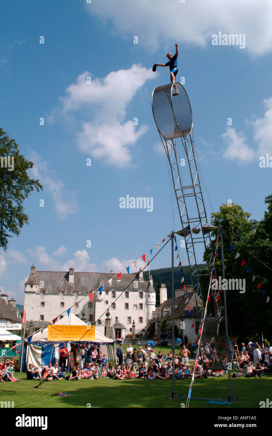 Enjoying aerial wheel acrobatics at the annual summer Traquair Fair ...