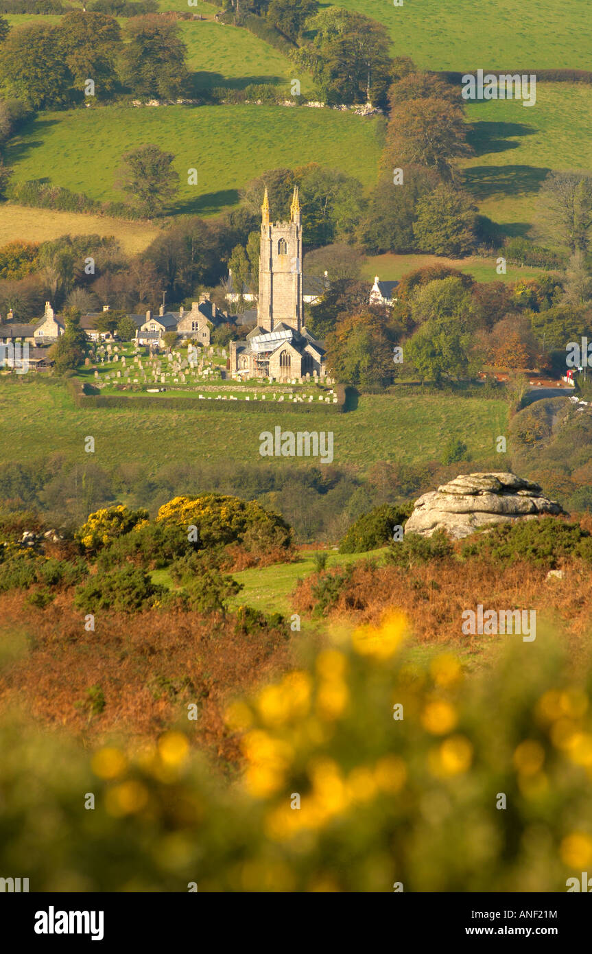 Widecombe church and village Widecombe in the Moor Dartmoor Devon UK ...