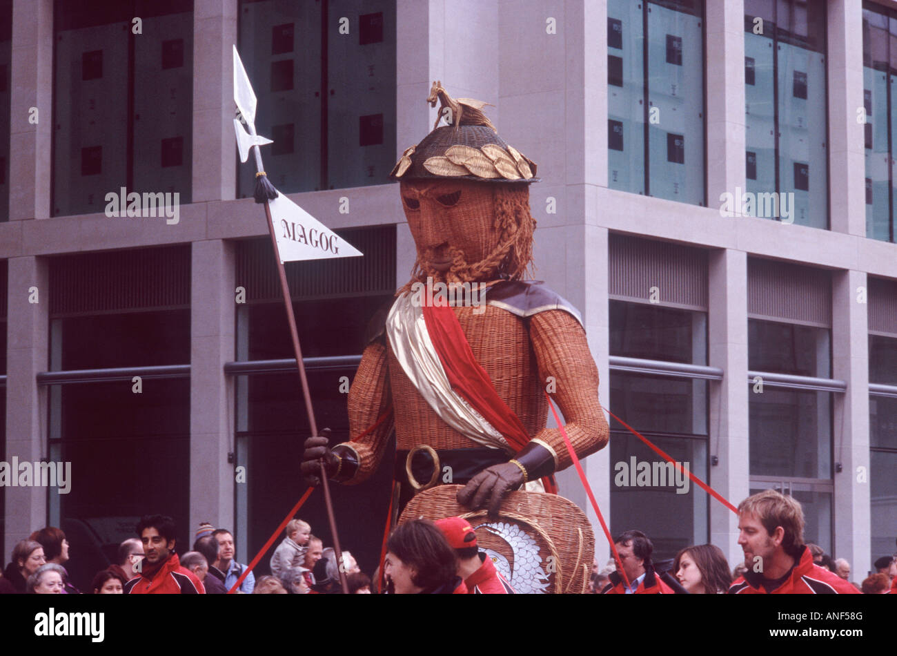 Magog wicker effigy: One of the Guardians of the City of London being ...