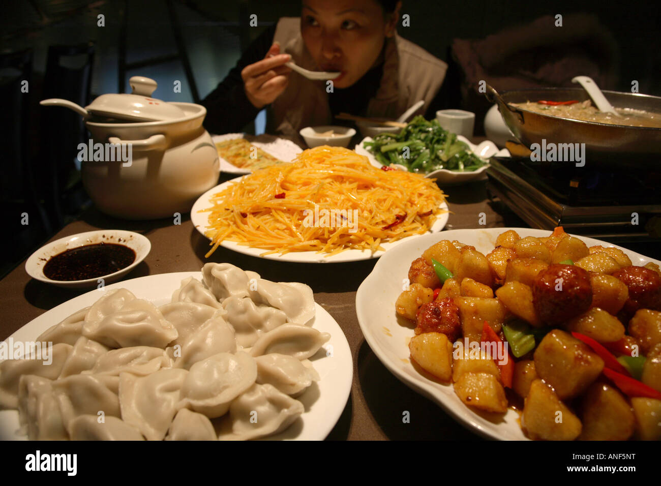A mountain of northern chinese food, Harbin, Heilongjiang, China Stock ...