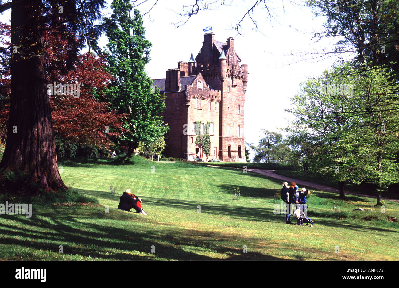 Brodick Castle on the island of Arran Scotland viewed from garden with ...