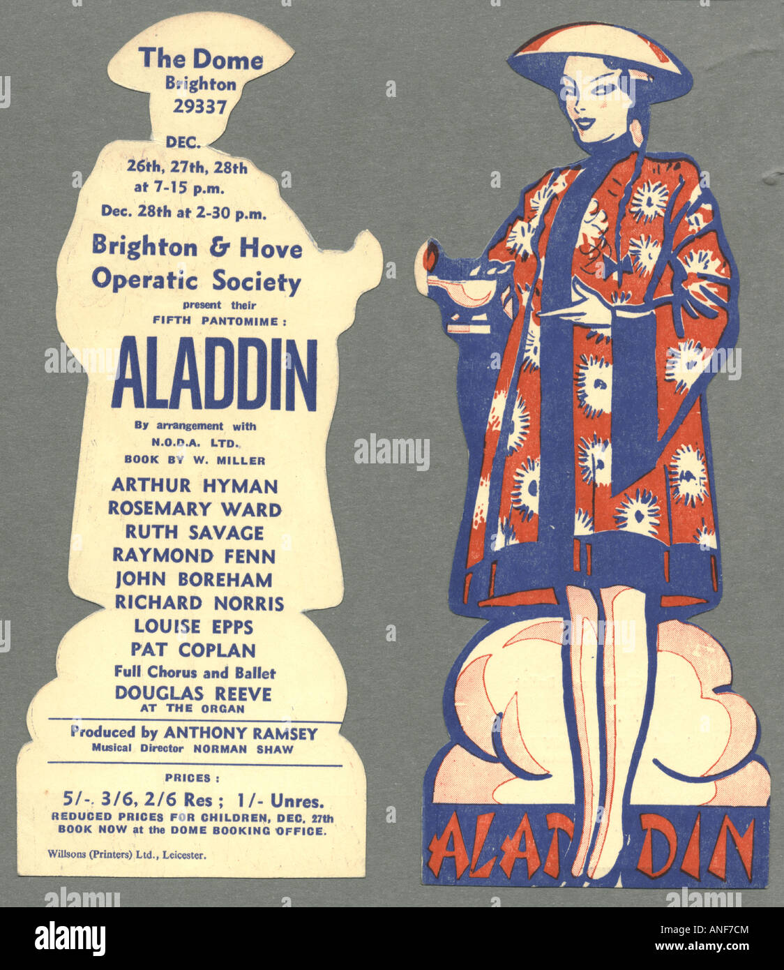Aladdin pantomime advertisement circa 1950 hi-res stock photography and ...