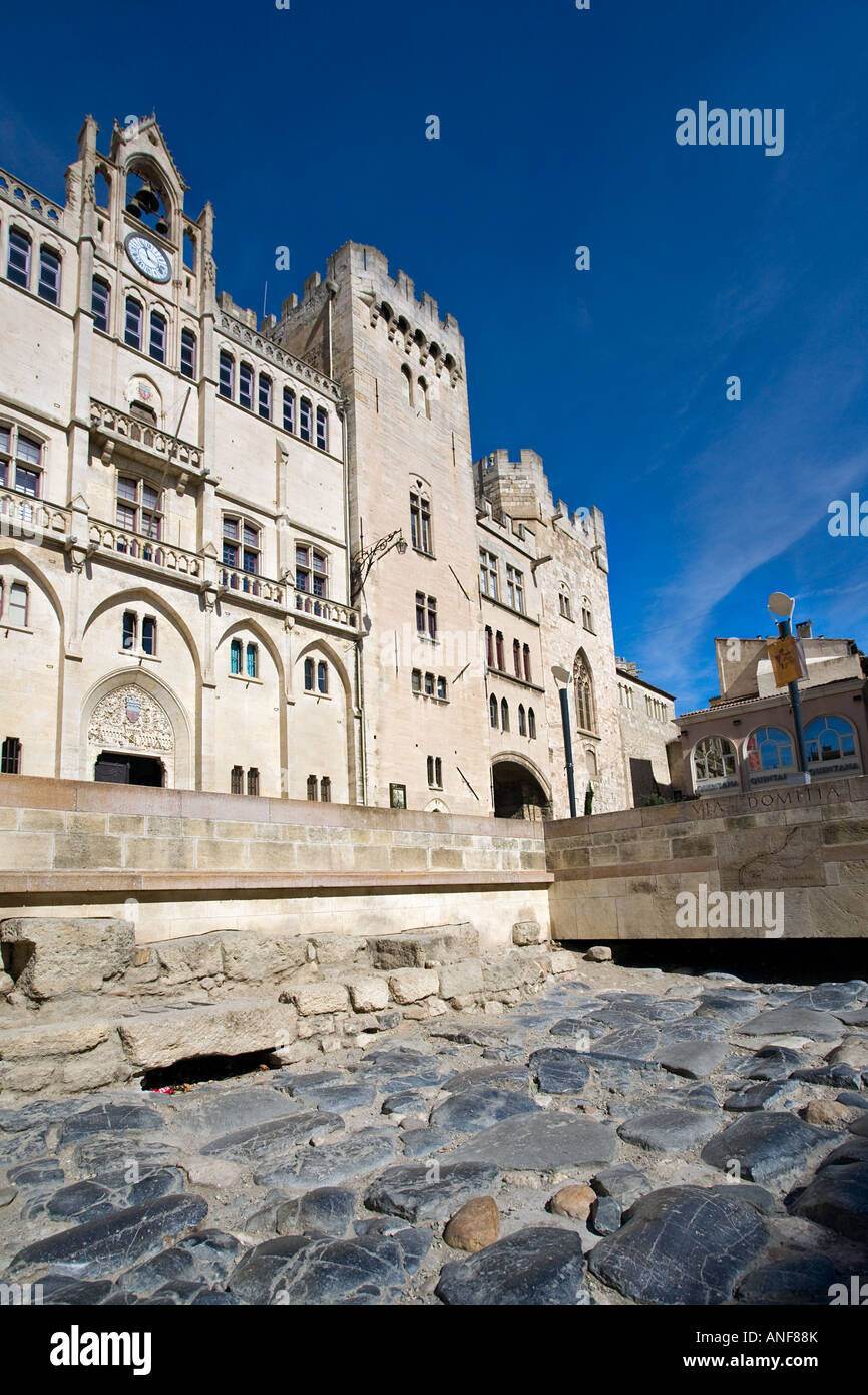 Relic of the Via Domitia in front the Town Hall, Narbonne, France Stock ...