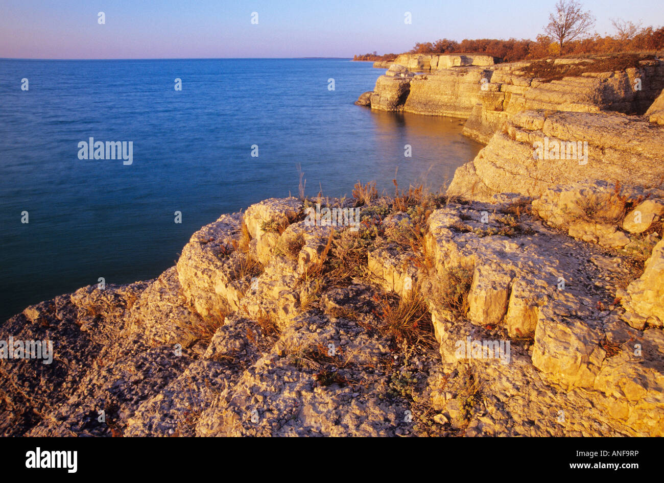 Lake Manitoba at sunset, Steep Rock, Manitoba, Canada Stock Photo - Alamy
